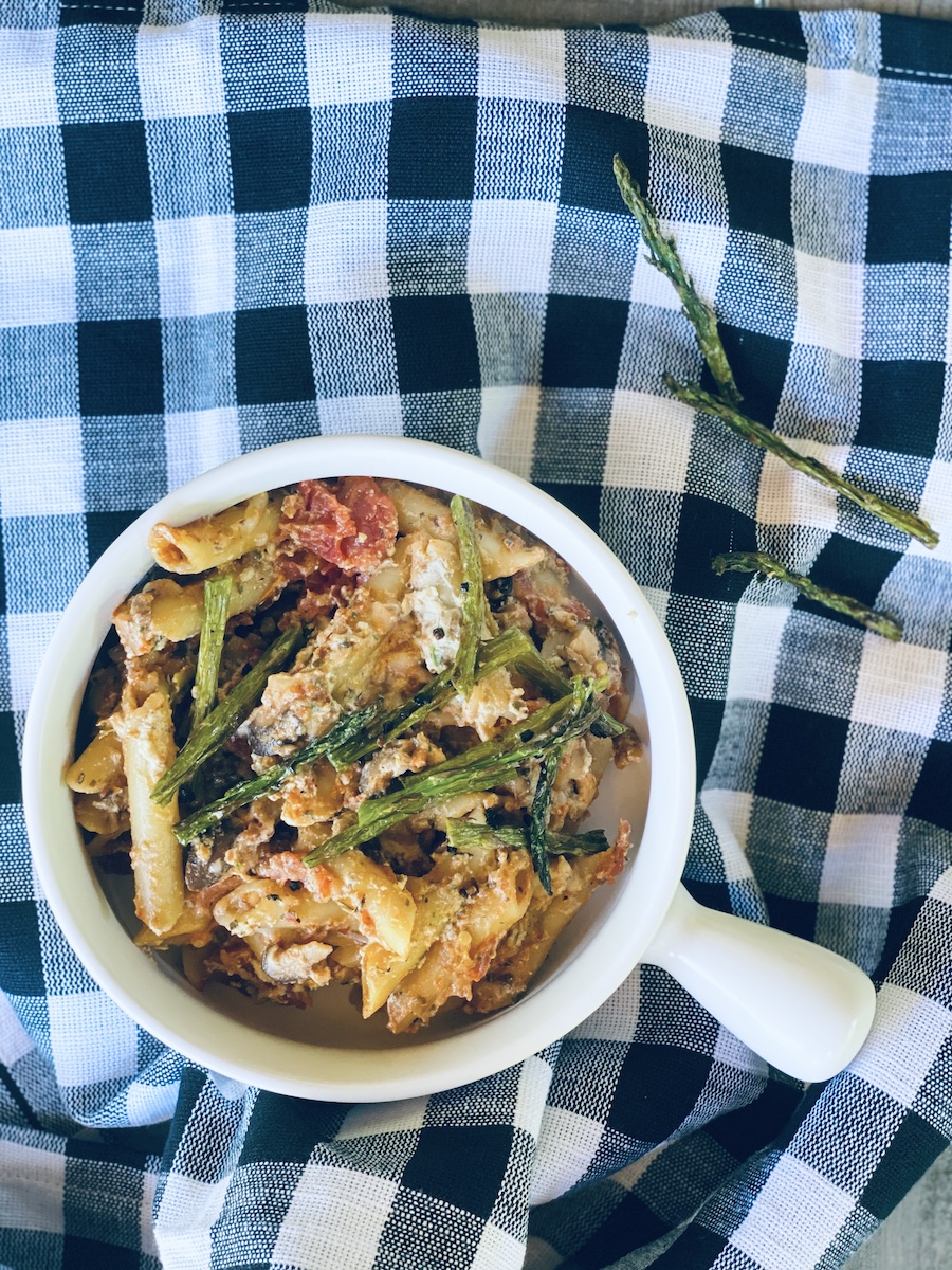 Vegan Ricotta Shiitake Pasta Bake – Maditative Vegan
